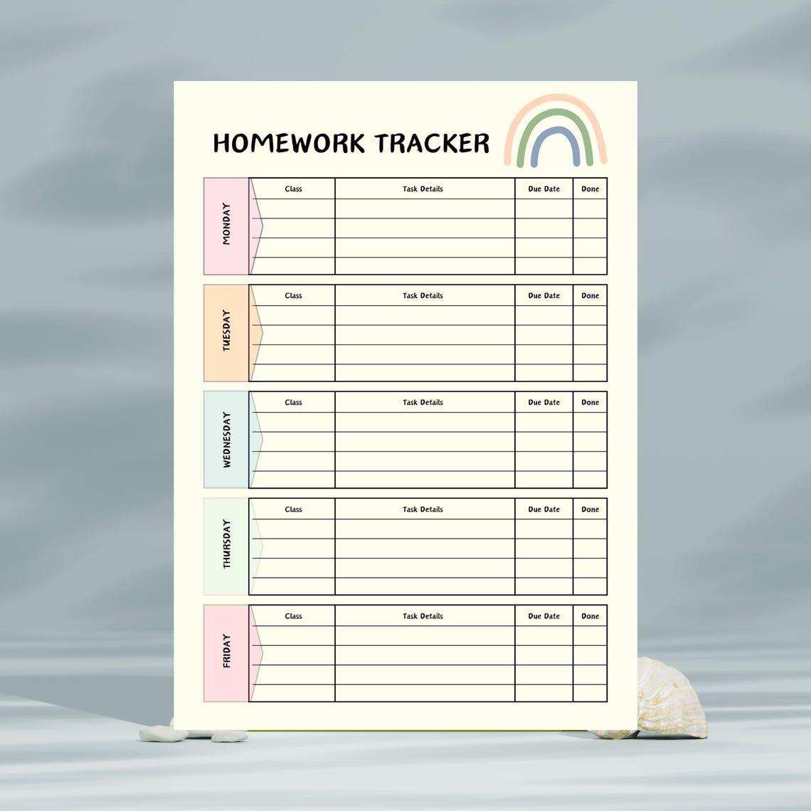 Homework Tracker for Kids Instant Print Assignment Tracker Students ...