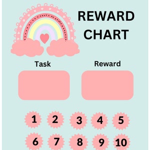 Reward Chart Printable Sticker Kids Prize Toddler Reward Chart ...