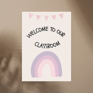 Welcome to Our Classroom Poster: Pastel Rainbow Decor (digital Download ...