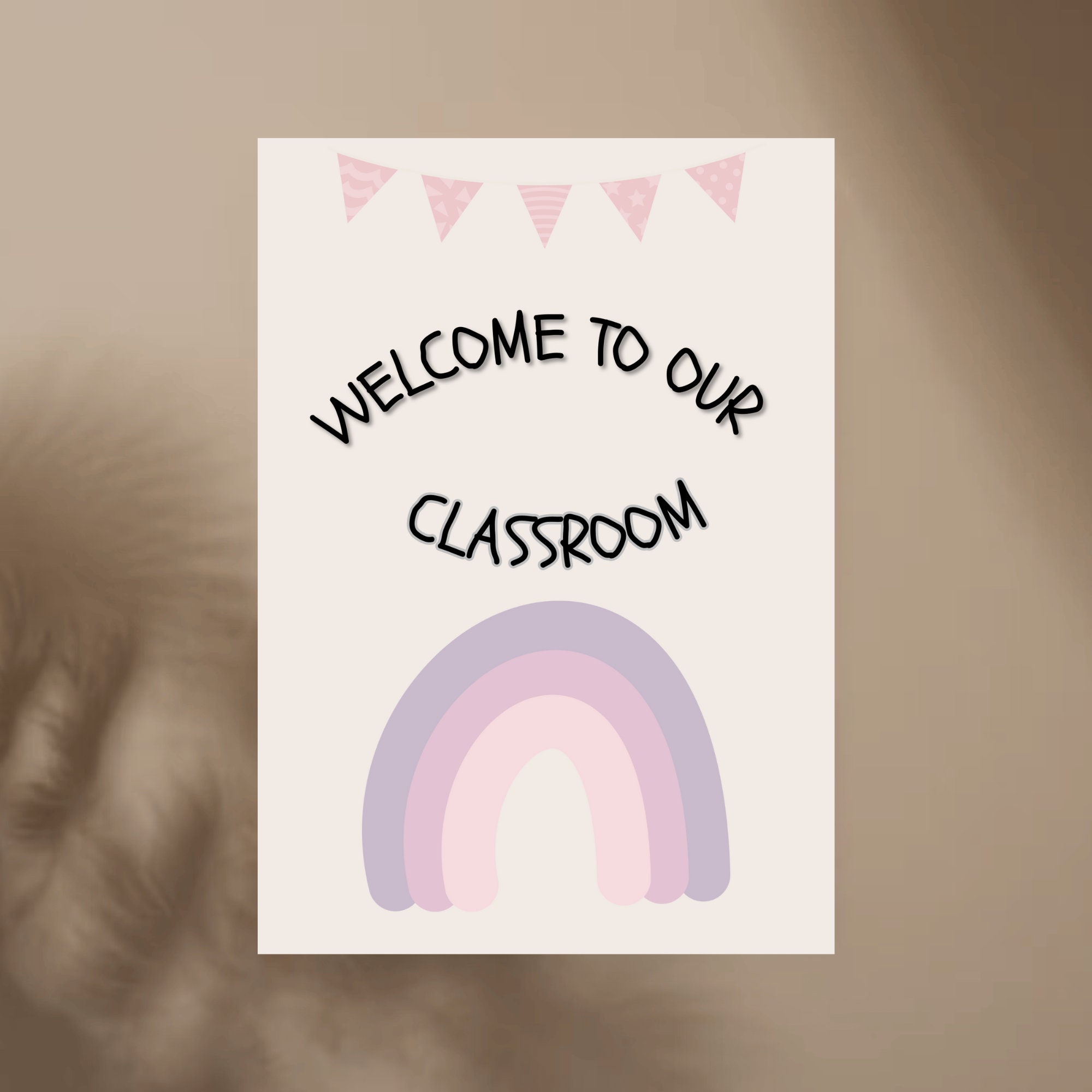 Welcome to Our Classroom Wall Poster School Pastel Color Rainbow Decor ...