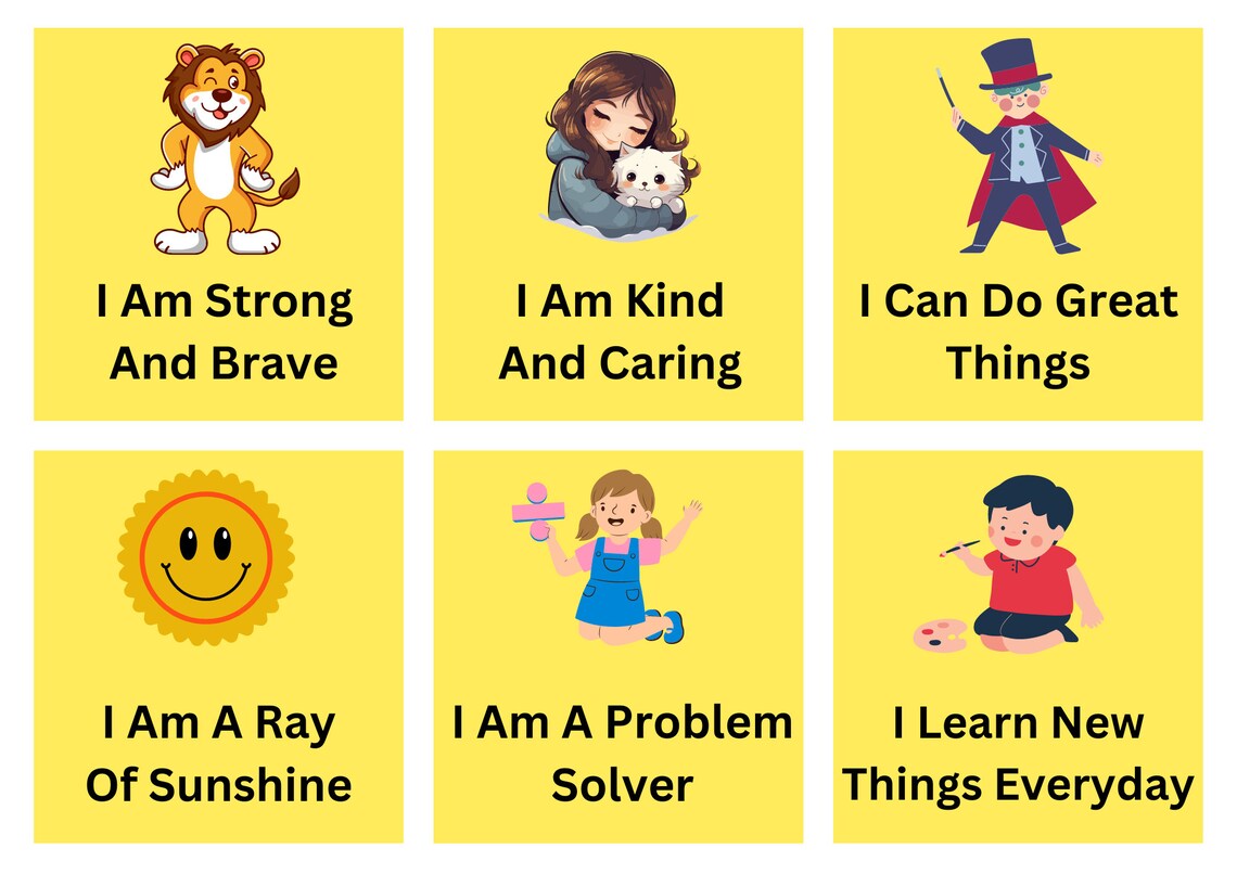 Positive Affirmation Printable Flash Cards Spring Color Visuals for ...