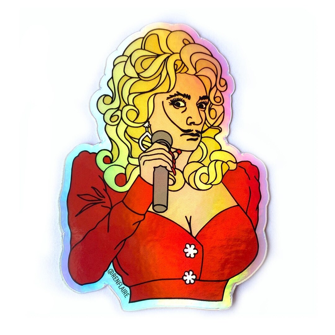Dalí Parton Mashup Holographic Sticker, Pop Culture Mashup - Etsy