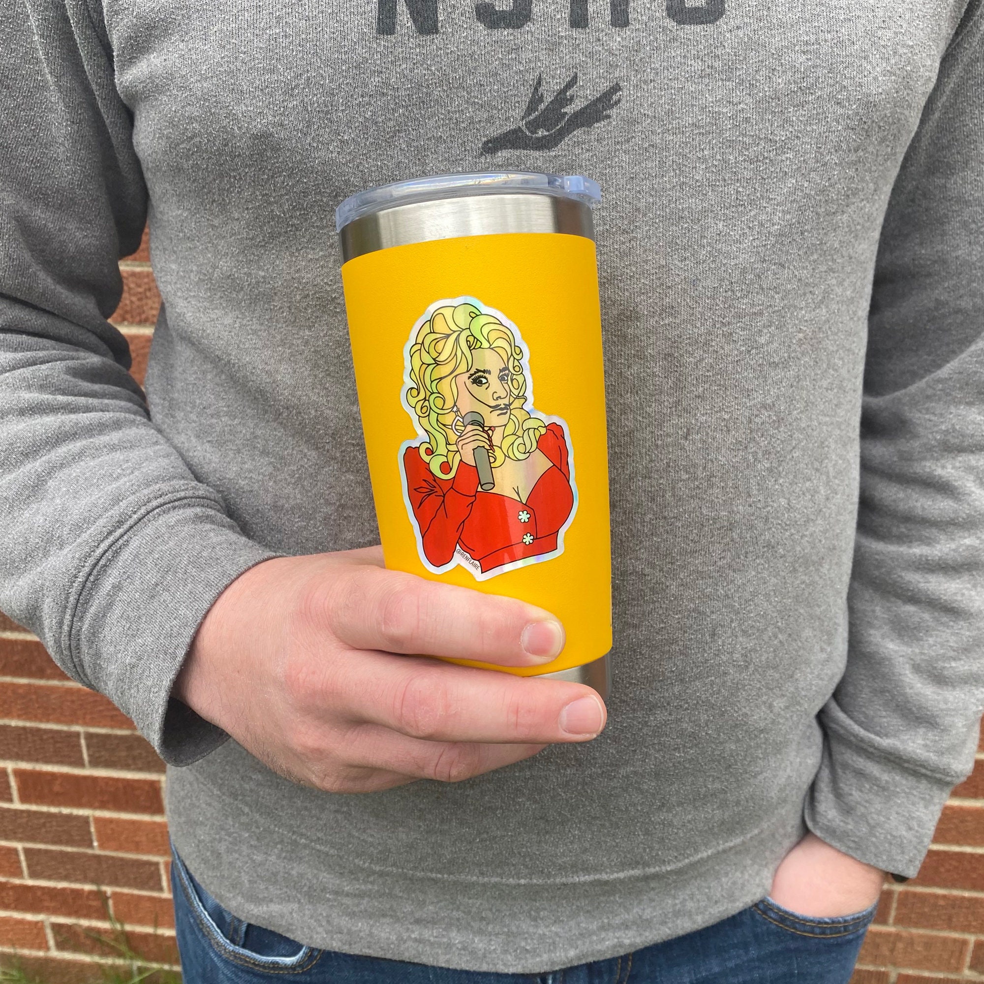 Dalí Parton Mashup Holographic Sticker, Pop Culture Mashup - Etsy