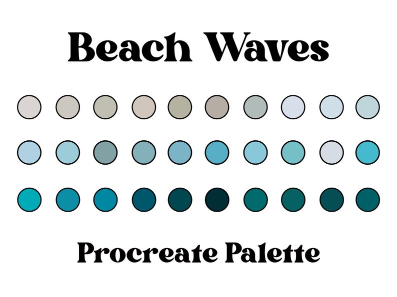 Beach Waves Procreate Color Palette | Procreate Tool | Instant/digital ...