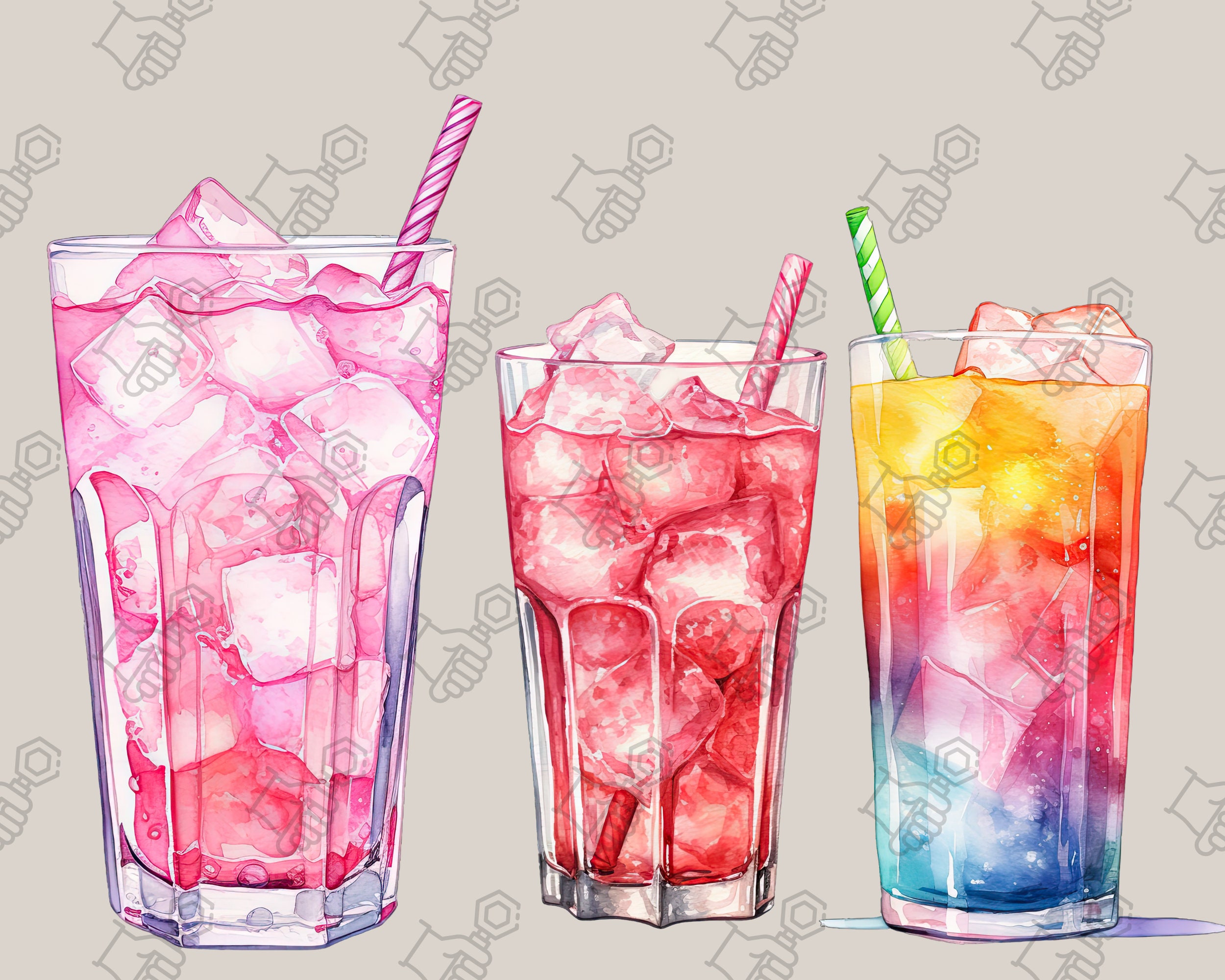 12 Ice Cold Drinks Clipart, Soda, Mint, Strawberry, Summertime, Canned ...