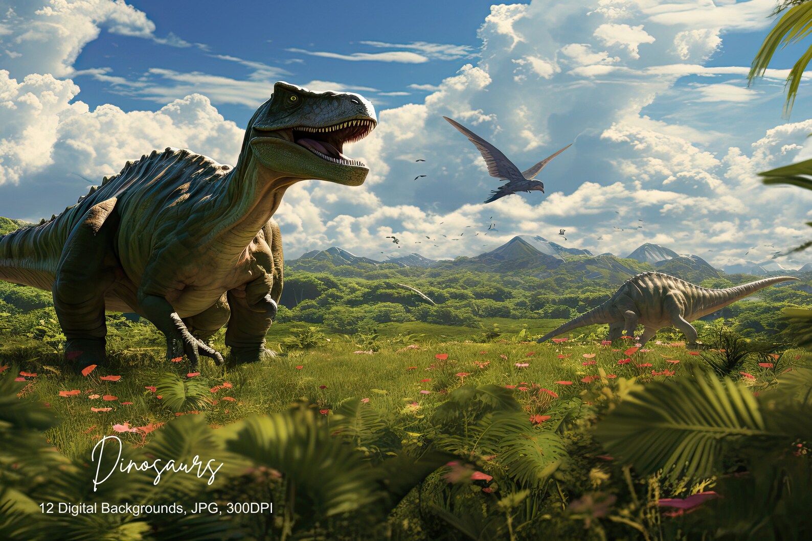 12 Dinosaur Digital Backgrounds for Zoom, Twitch, Teams, Skype ...