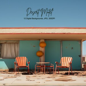 12 Desert Motel Digital Backgrounds for Zoom Teams, Rundown, Decay ...