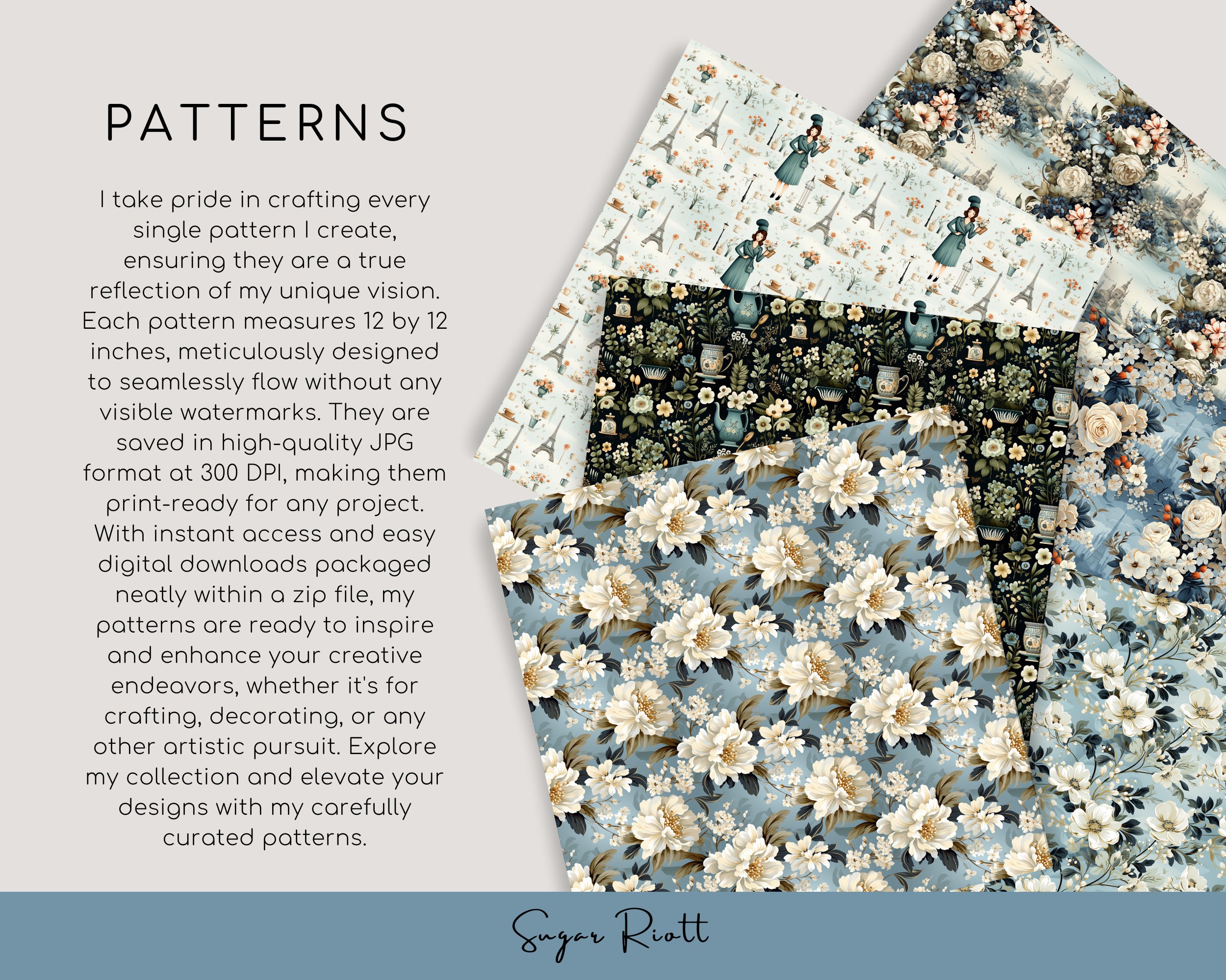 20 Paris Parisian Inspired Patterns, Fabric, Papers Wallpapers ...
