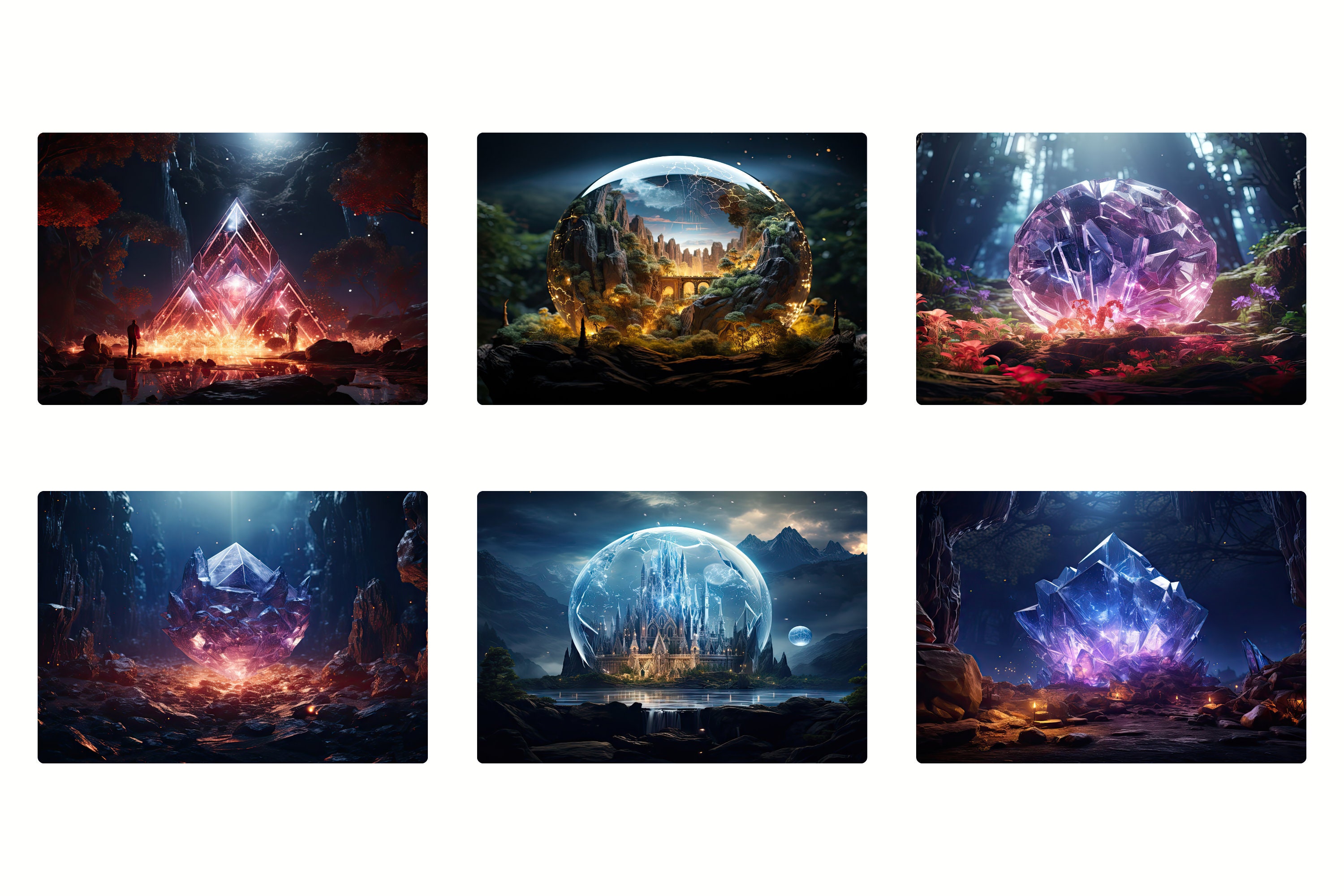 12 Crystal Planet Inspired Digital Backgrounds, Fantasy, Surreal ...