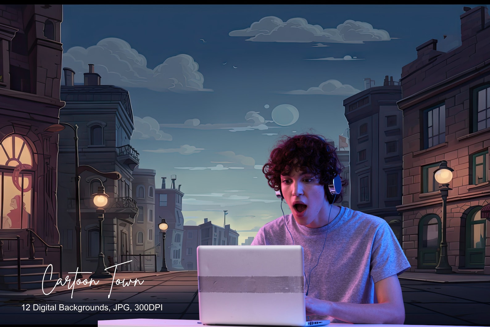 12 Cartoon Town Zoom Twitch Backgrounds, Teams, Calls, Streaming ...