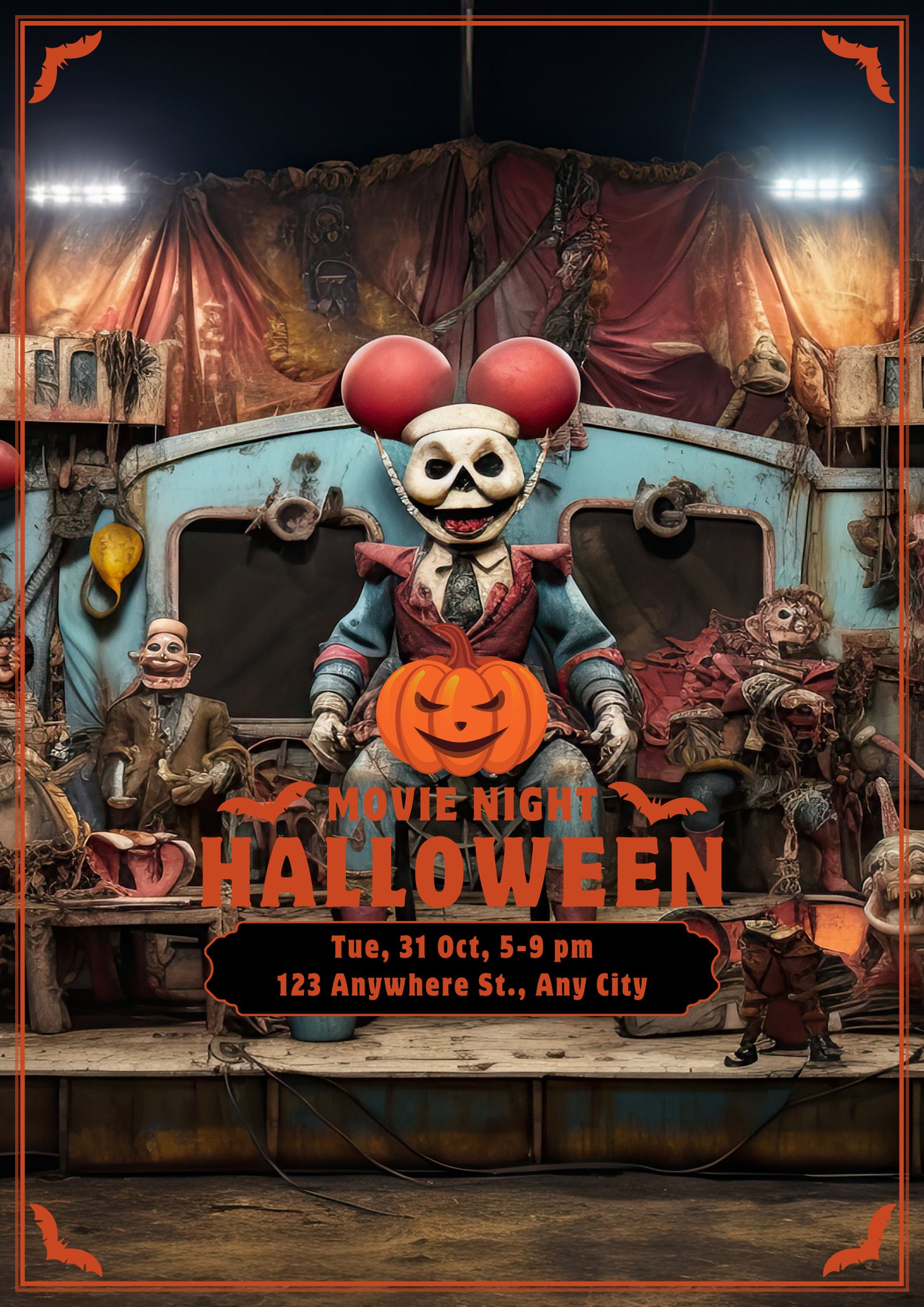 24 Creepy Carnival Bundle Digital Backgrounds - Disturbing, Halloween ...