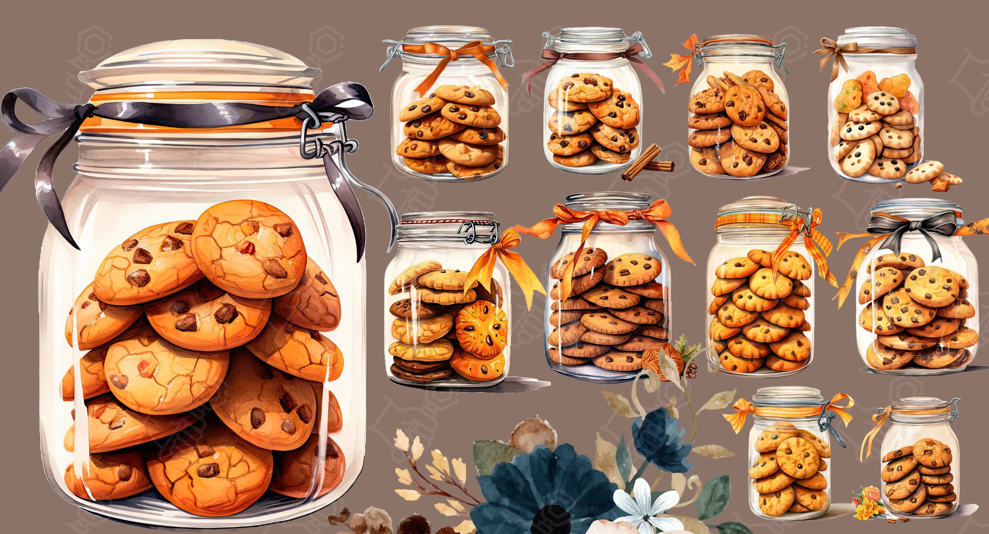 10 Fall Cookies Clipart: Chocolate Chip & Sugar Autumn - Etsy