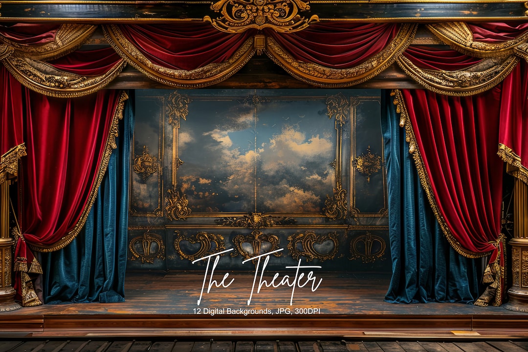 12 Theater Digital Backgrounds, Crafts, Zoom Twitch Youtube, Posters ...