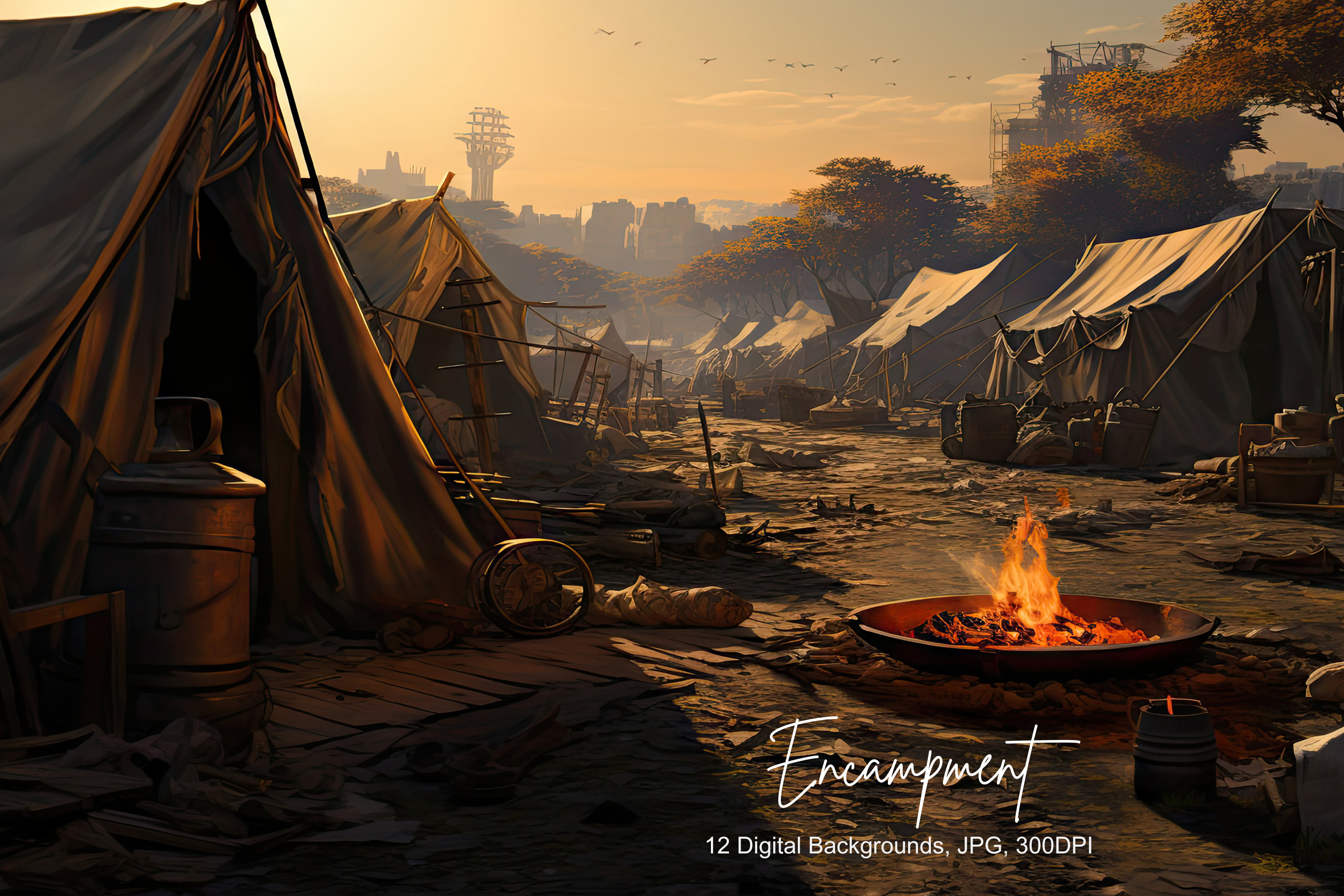 12 Homeless Encampment Inspired Digital Backgrounds, Poor Tent City ...