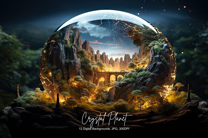 12 Crystal Planet Inspired Digital Backgrounds, Fantasy, Surreal ...