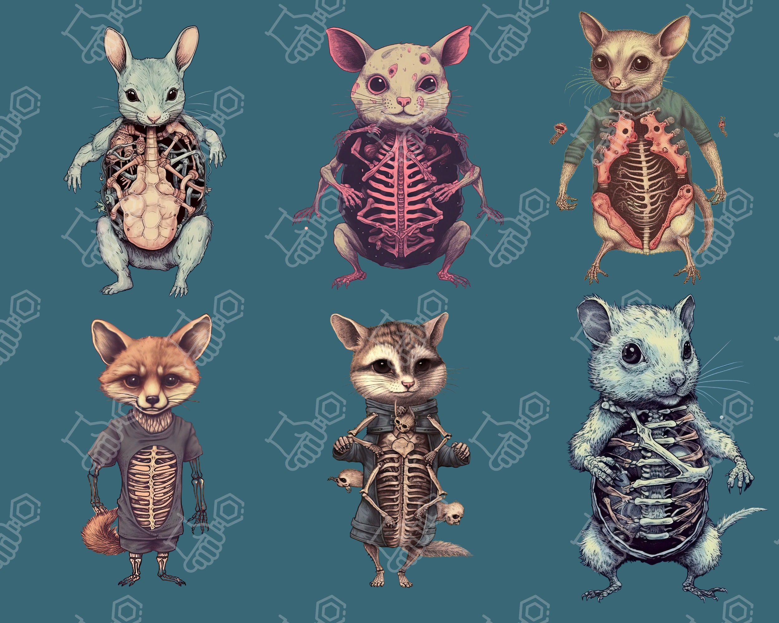 12 Disturbingly Quirky Animal Freaks Clipart, Deformed, Halloween ...