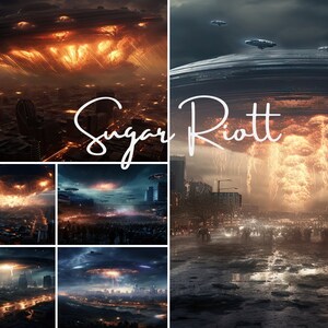 12 Alien Attacks Digital Backgrounds Zoom Team Skype Calls ...