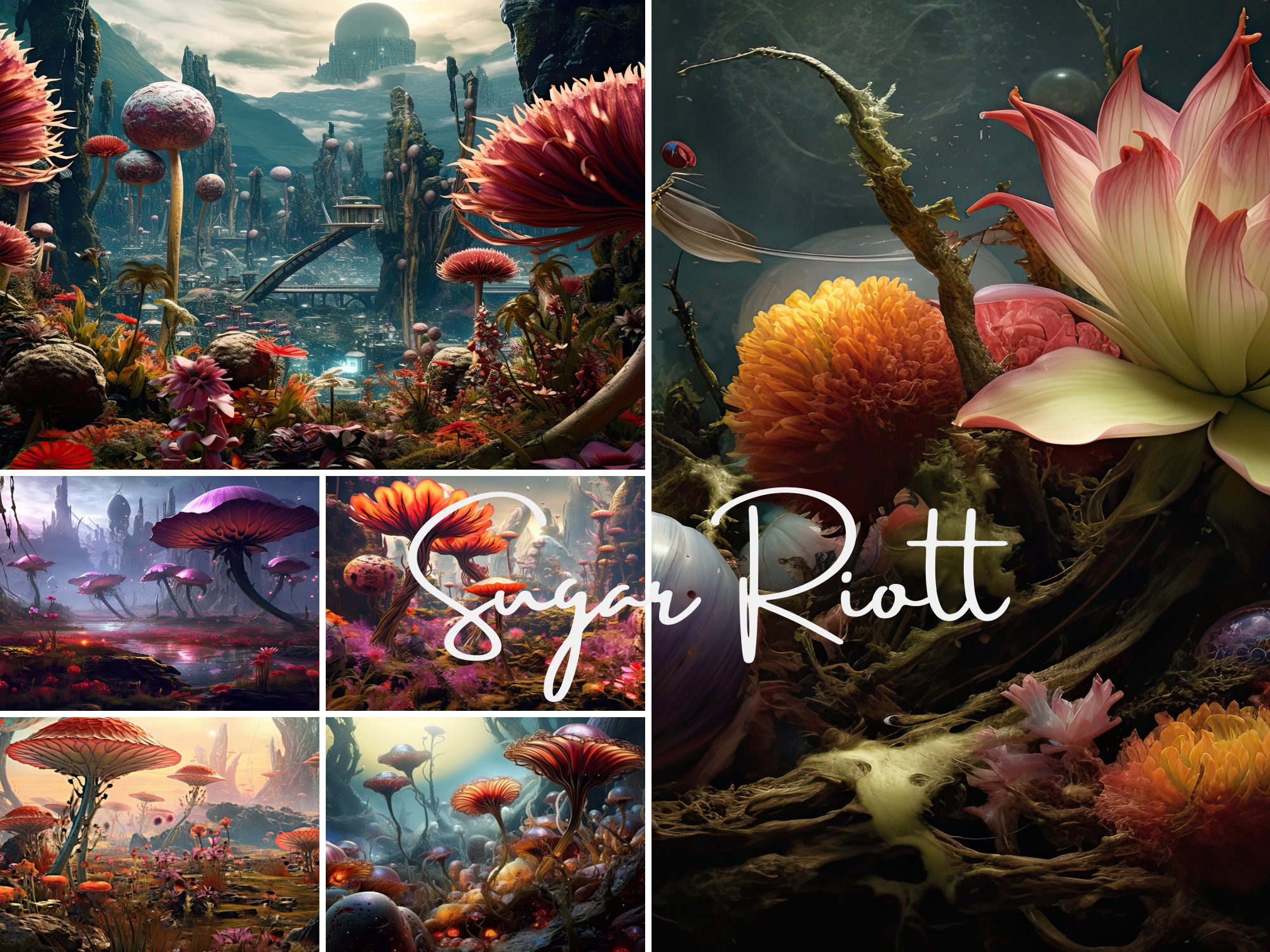 12 Alien Planet Digital Backgrounds, Zoom Teams Skype Discord Streaming ...