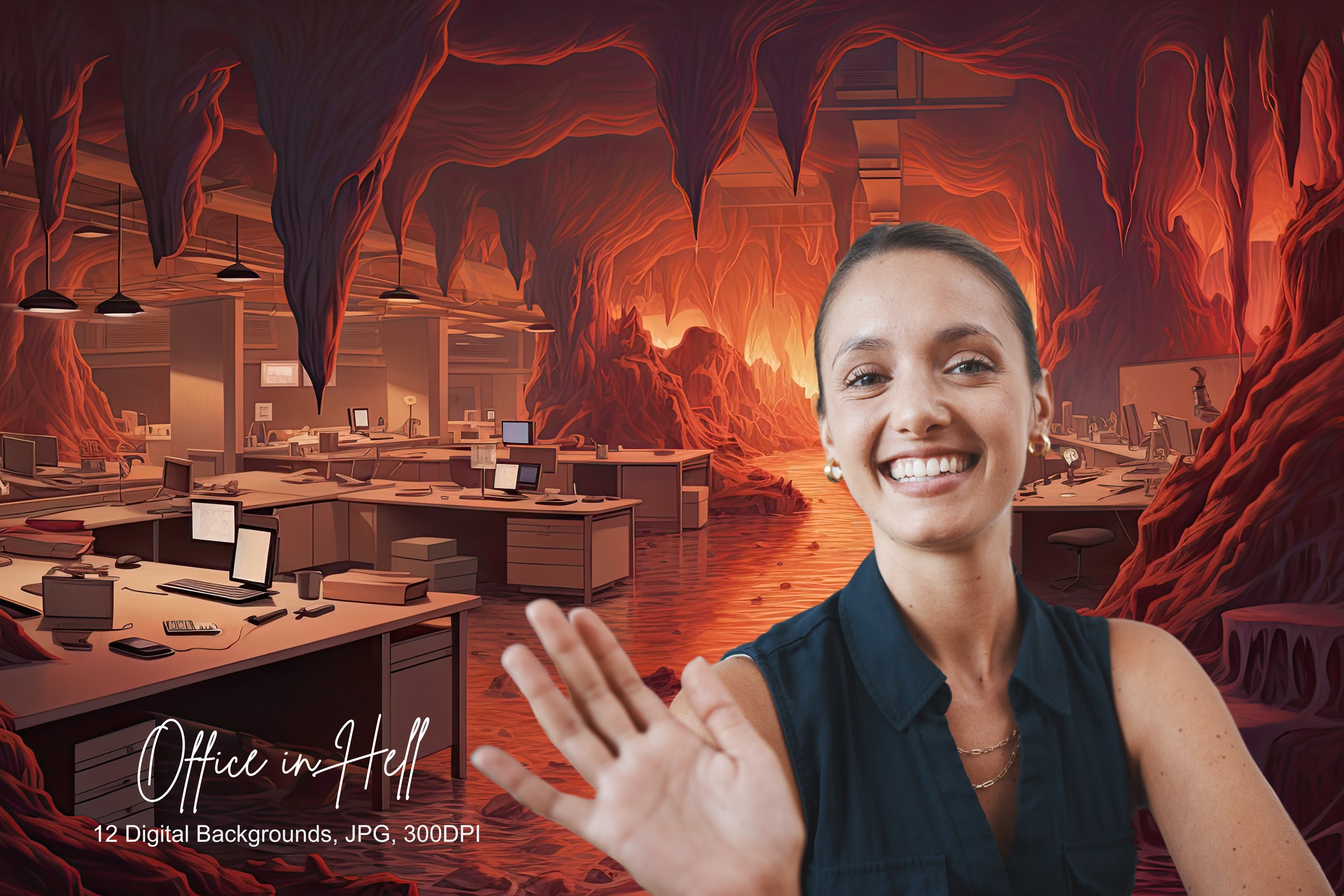 12 Office in Hell Backgrounds for Teams,zoom, Skype Calls, Photography Backdrops, Devil, Demon ...