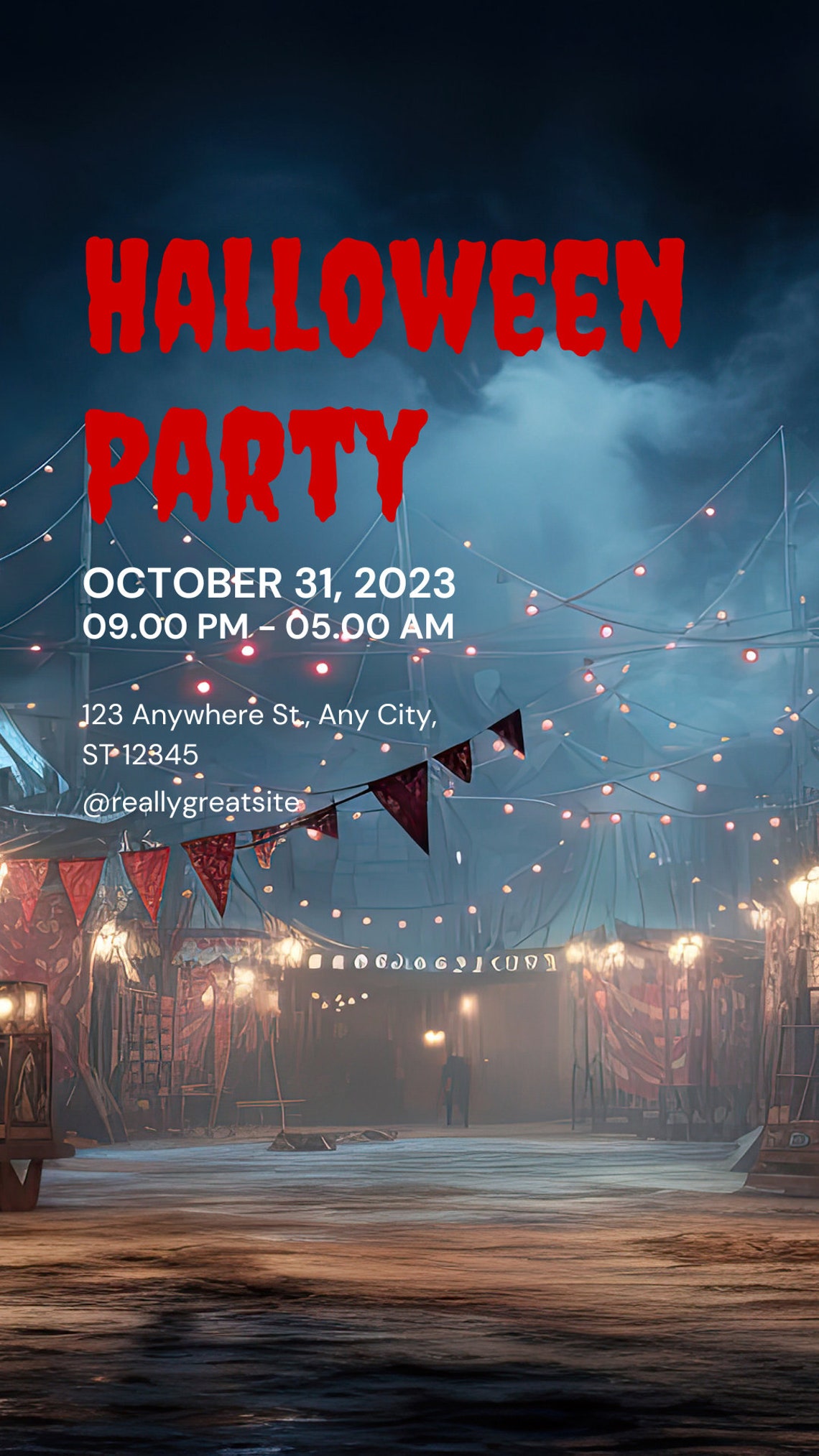 12 Haunted Carnival Halloween Digital Backgrounds - Disturbing, Creepy ...