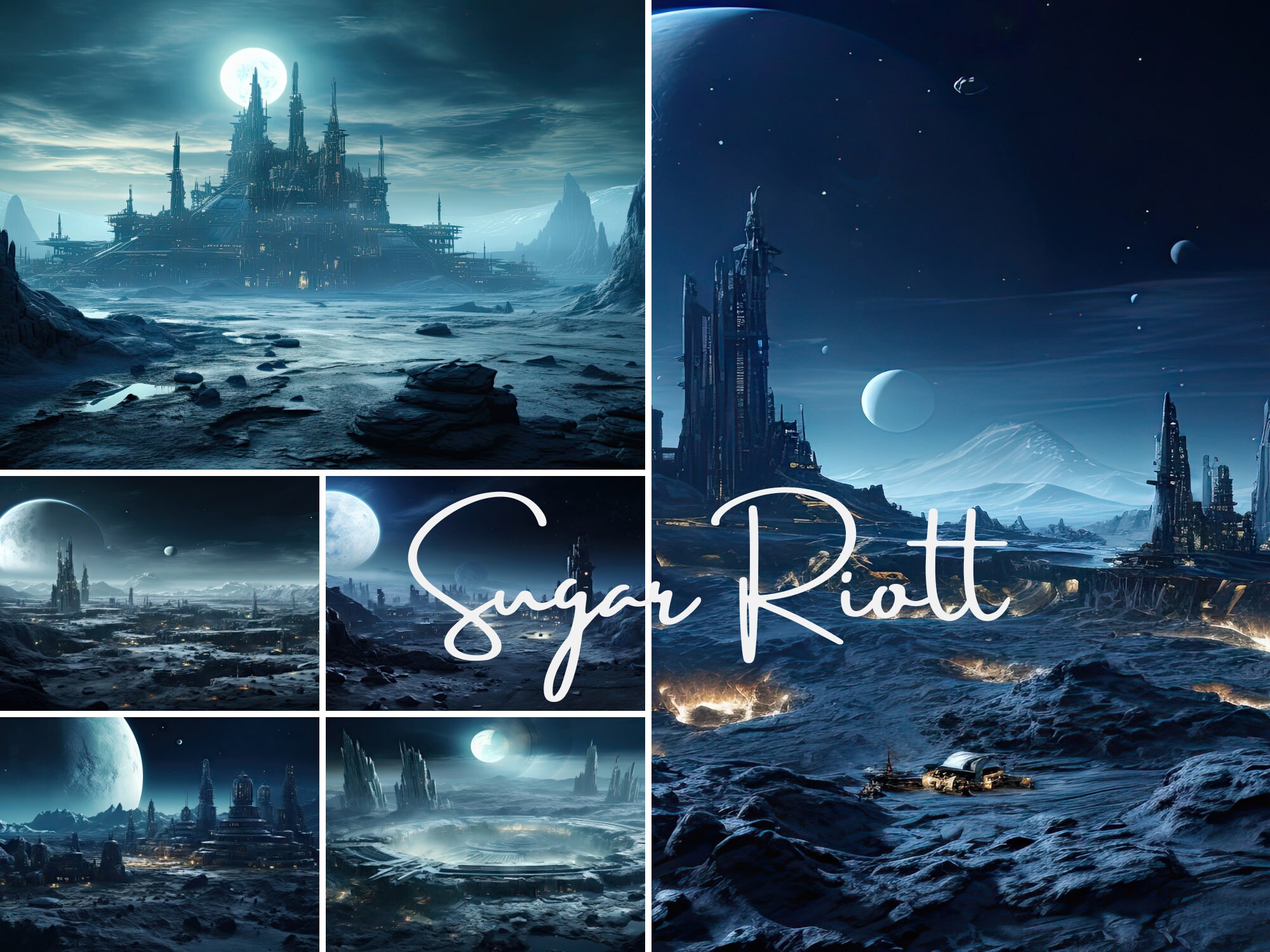 12 Moon City Digital Backgrounds Zoom Team Skype Calls ...