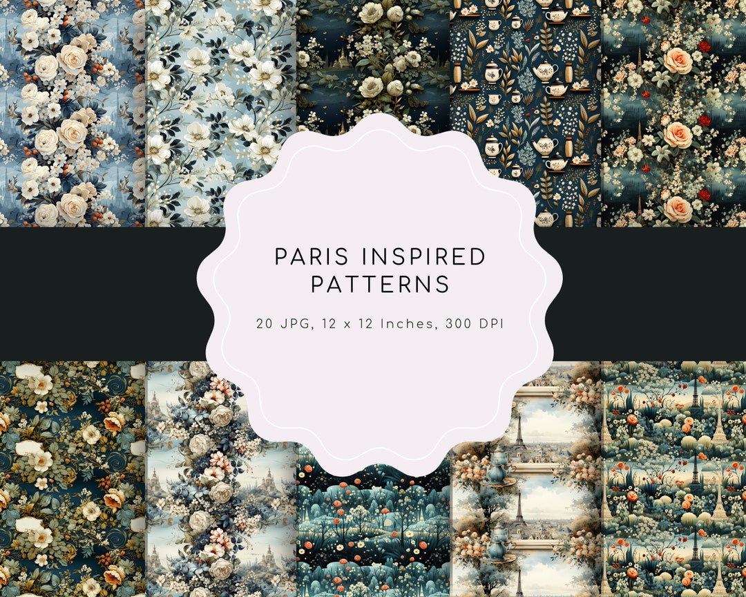 20 Paris Parisian Inspired Patterns, Fabric, Papers Wallpapers ...