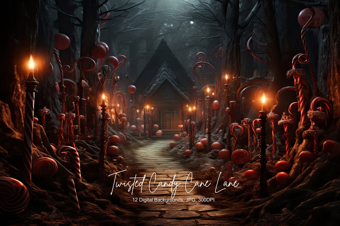 12 Twisted Candy Cane Lane Digital Backgrounds, Candy Magic, Christmas ...