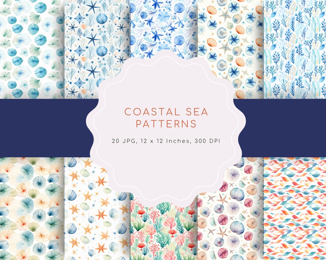 20 Coastal Sea Ocean Patterns, Fabric, Papers Wallpapers, Backgrounds ...