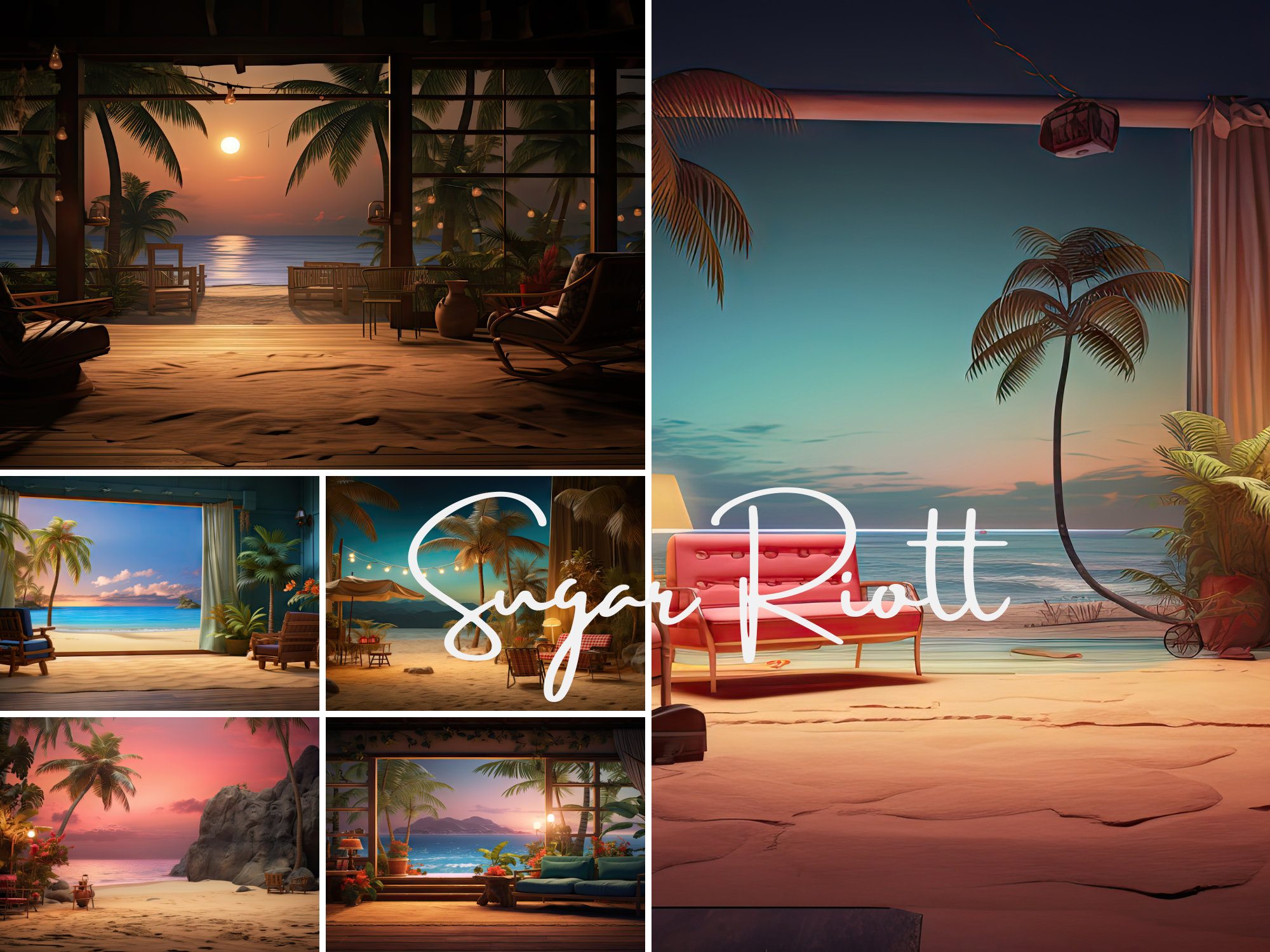 12 Photography Backgrounds Fake Vacation, Pretend Journey, Social Media ...