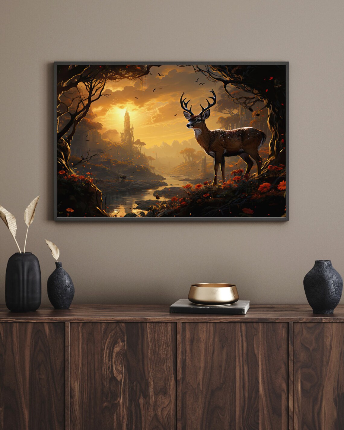 12 Autumn Forest Digital Backgrounds, Photography, Prints Posters, Deer ...