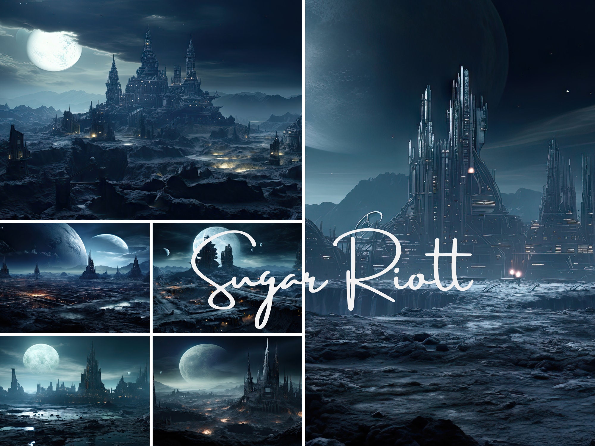 12 Moon City Digital Backgrounds Zoom Team Skype Calls ...