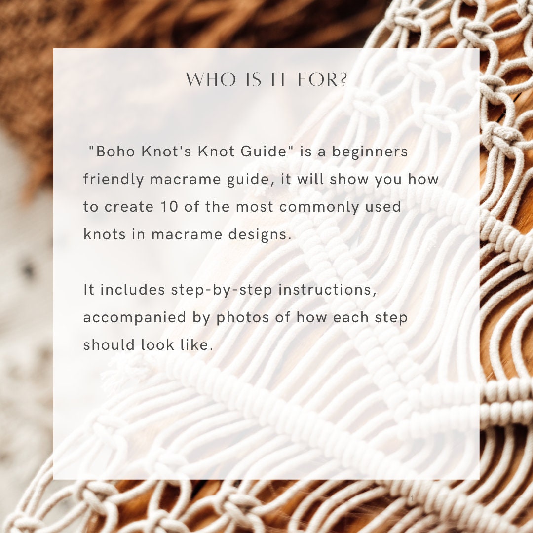 Boho Knots Macrame Knots Guide - Beginner's Friendly - Etsy