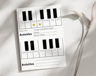 Monthly Piano Practice Chart, Music Practice Log, Music Practice ...