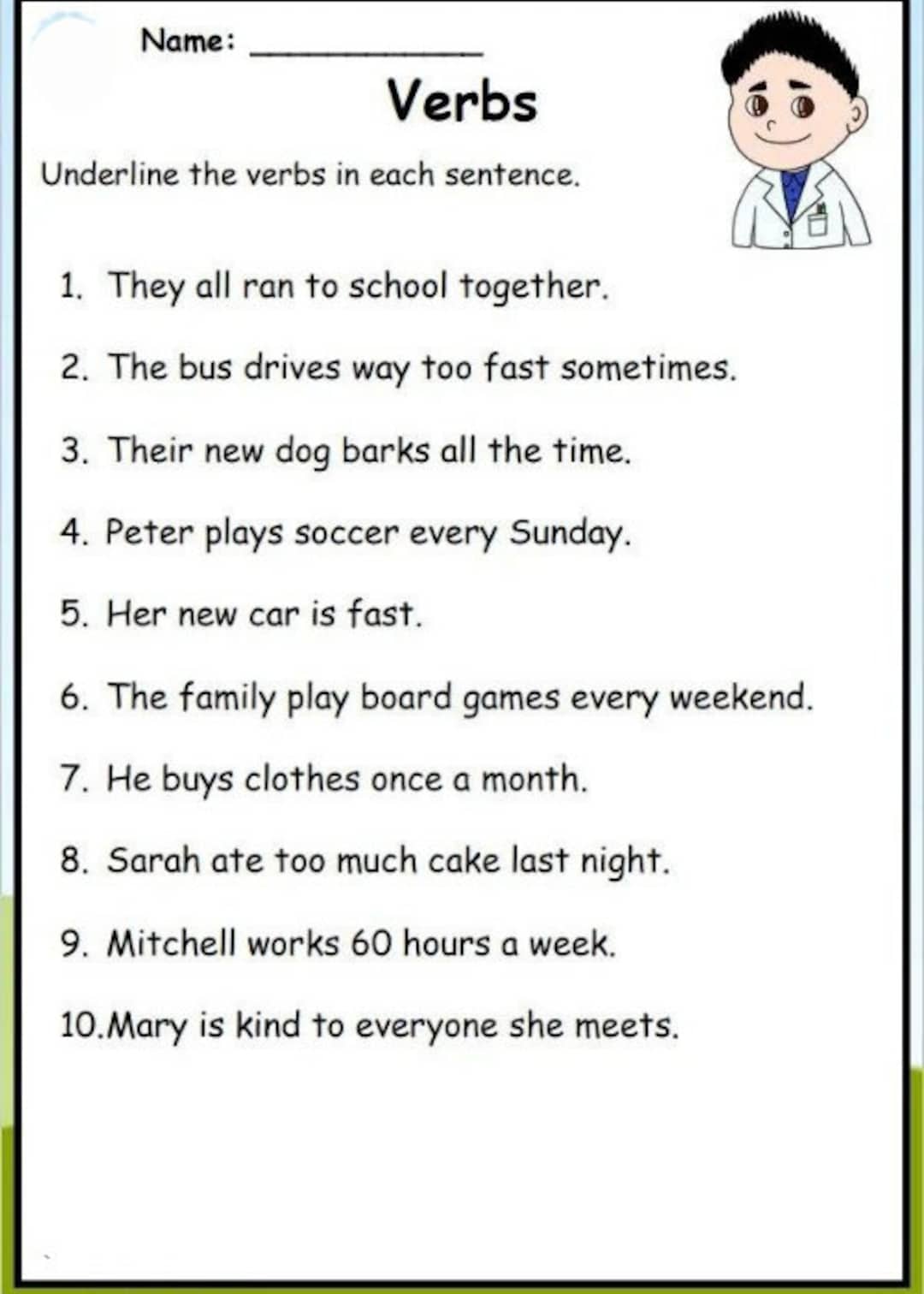 Simple and Easy Grammar Writing Exercises Verb to Be Worksheet - Etsy UK