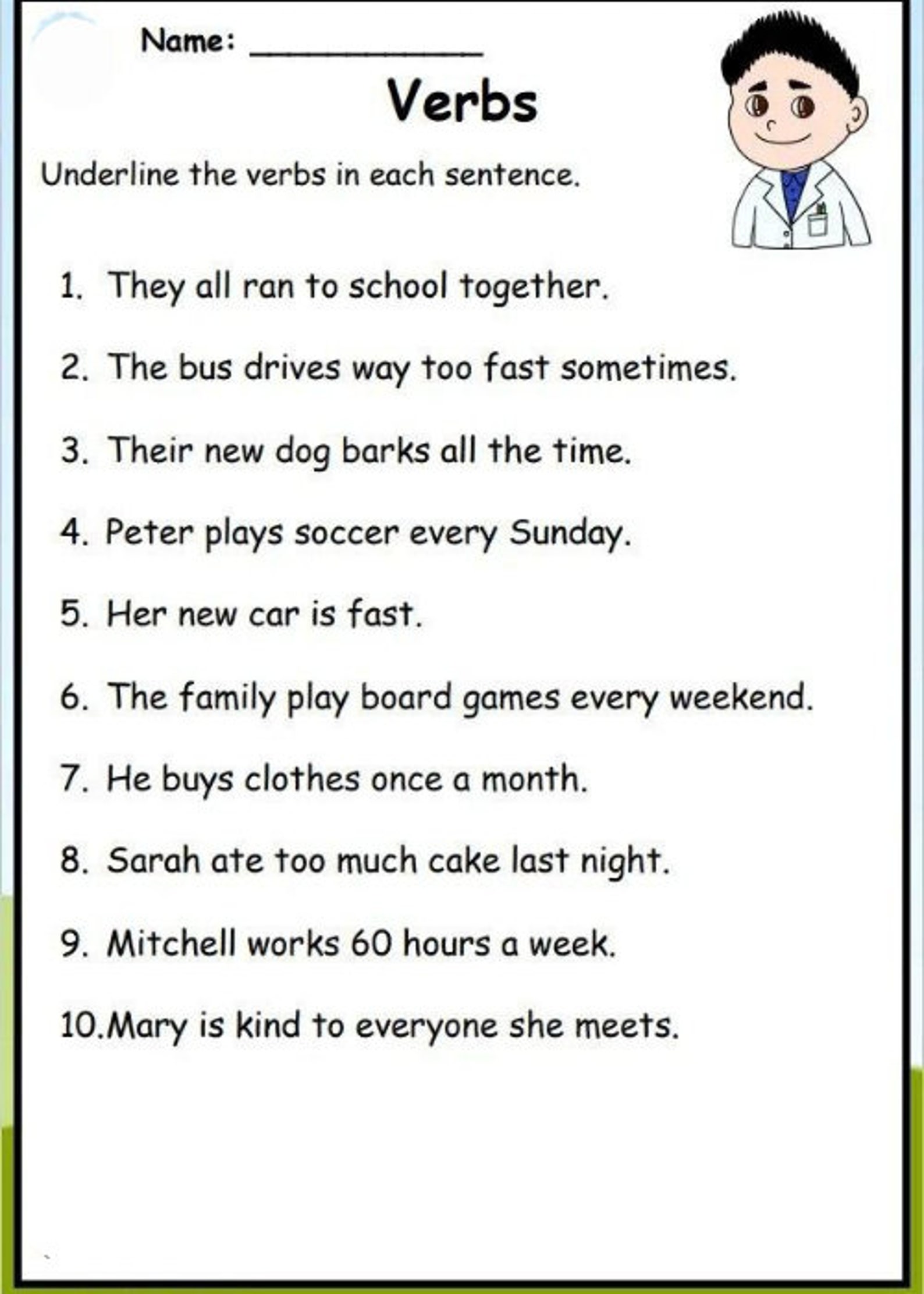 Simple and Easy Grammar Writing Exercises Verb to Be Worksheet - Etsy UK