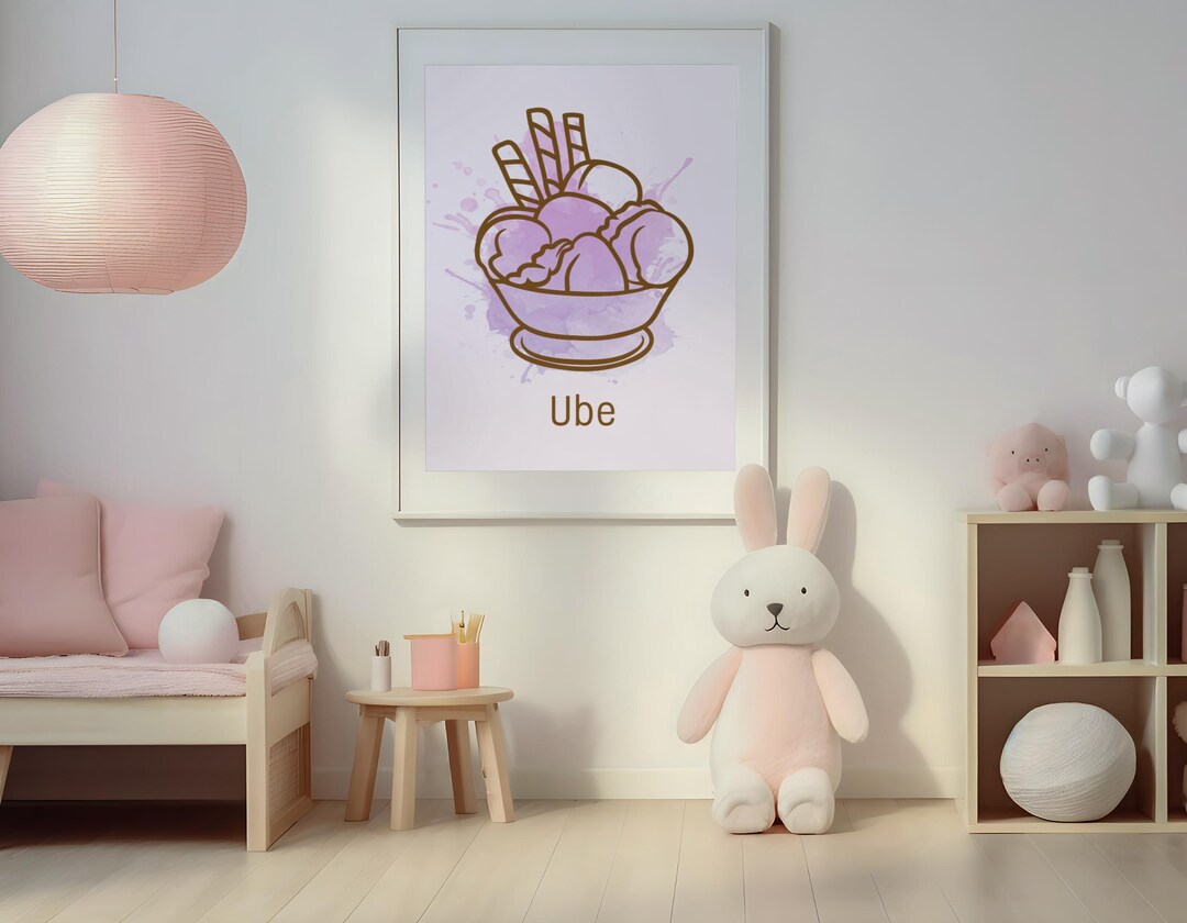 Ube Ice Cream Art Print: Filipino Dessert Illustration (digital ...