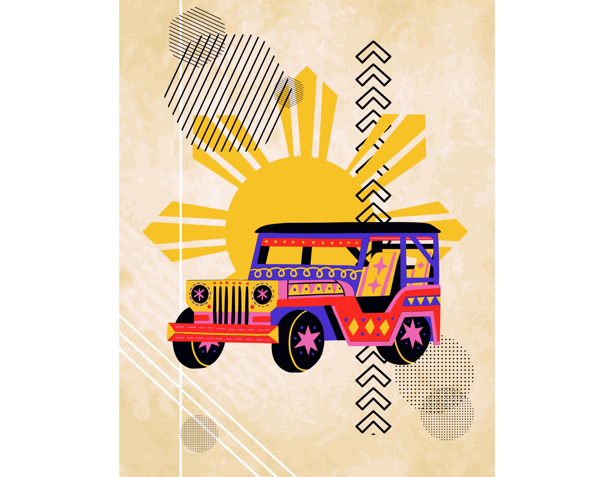 Philippine Jeepney Modern Art, Downloadable Pinoy Artwork, Philippines ...
