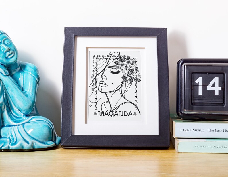 Filipina Woman Art Print: Maganda Line Drawing (digital Download) - Etsy