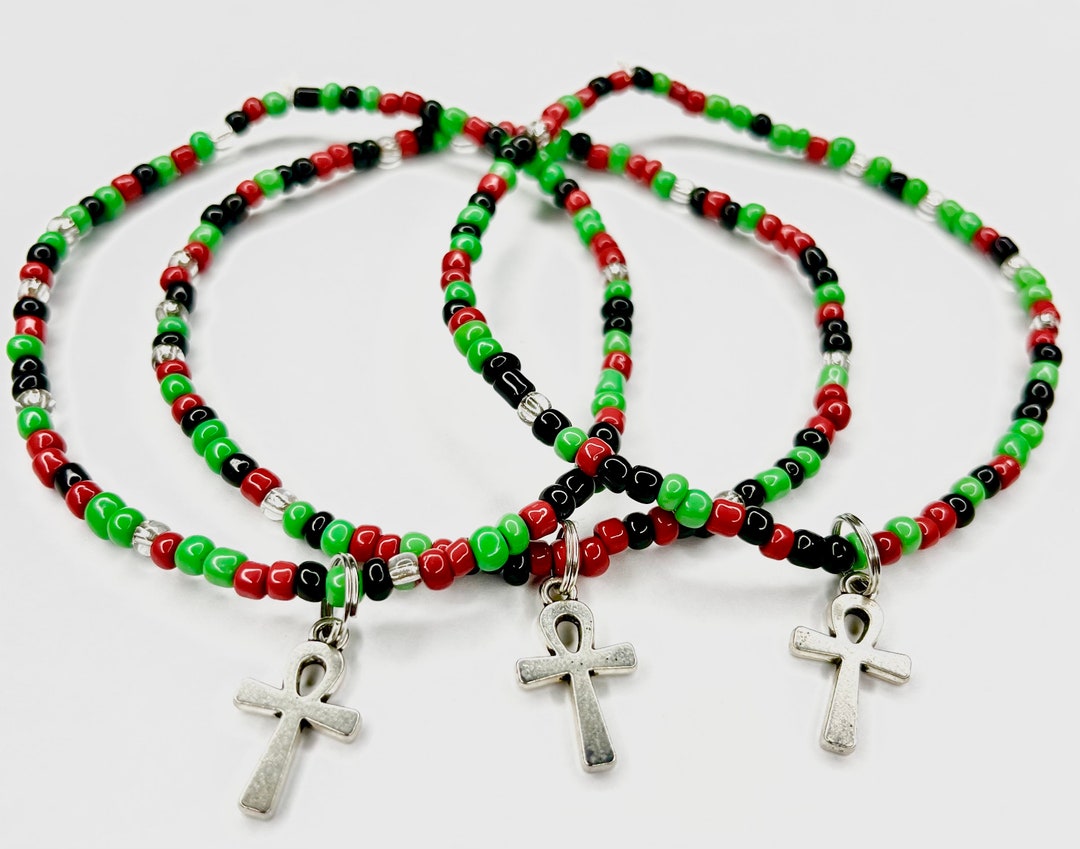 Beaded Pan African Anklet, Stackable Stretch Summer Beach Anklet ...