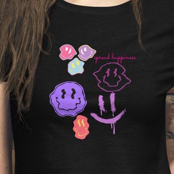 Melting Smiley Face Crop Top - Etsy
