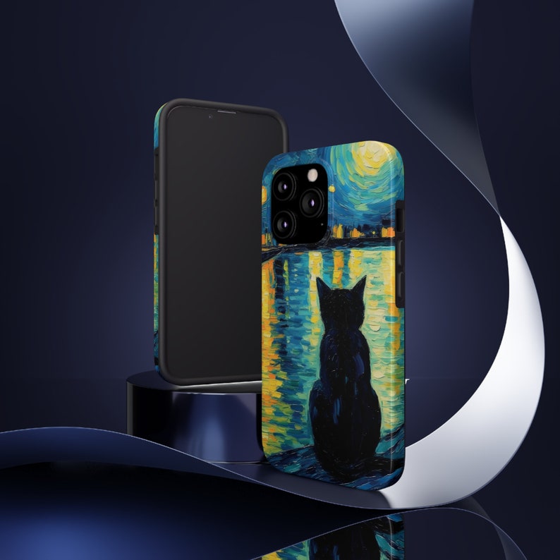 Vincent Van Gogh Painting of a Black Cat iPhone Case for Cat Lovers or Art Enthusiast, Funny ...