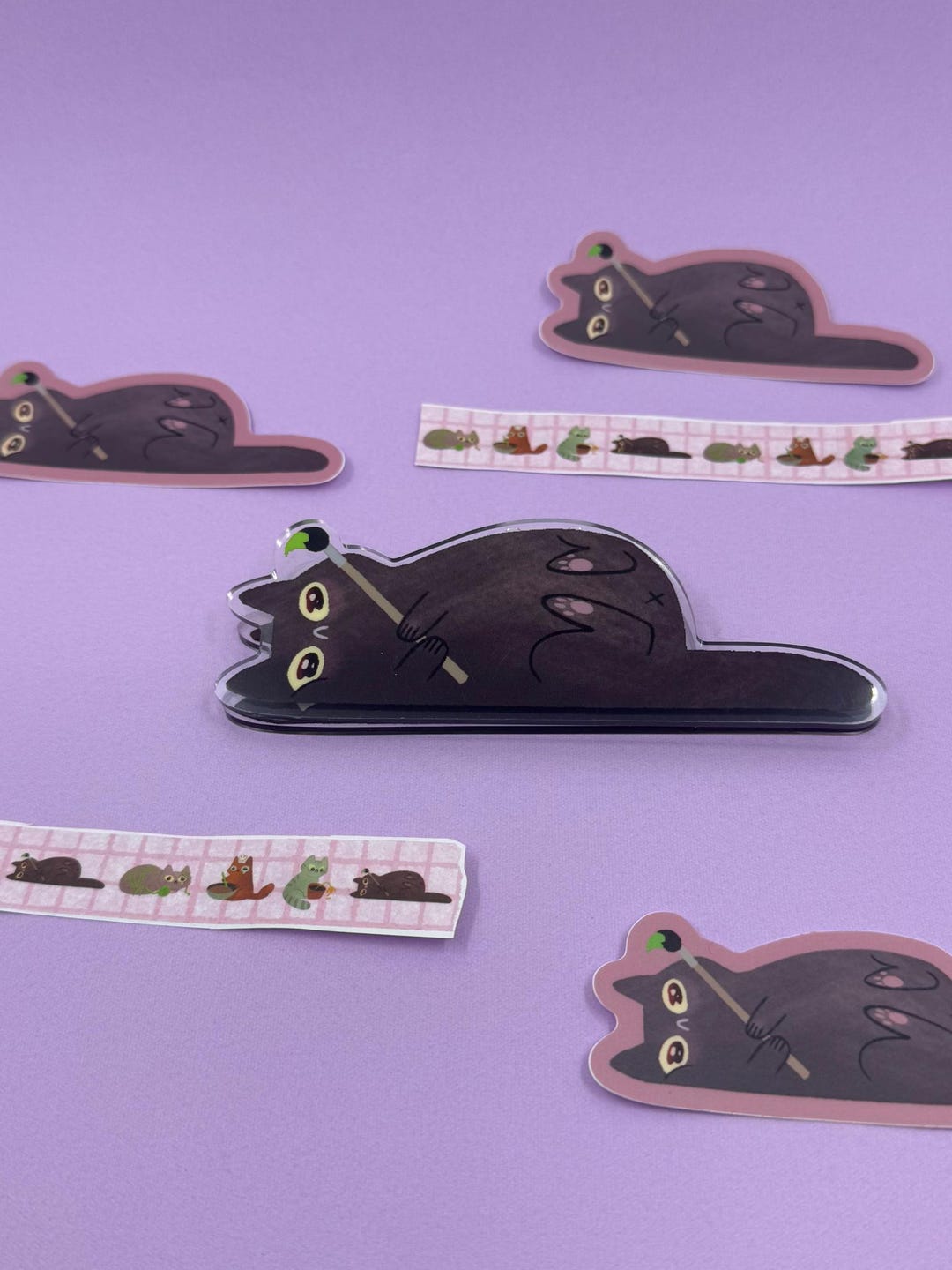 Sad Cat Club Clip – Cute Acrylic Binder Clip, Planner Clip, Office ...