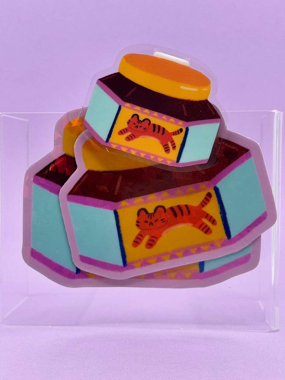 Tiger Balm Clip Cute Acrylic Binder Clip, Office Clip, Planner - Etsy