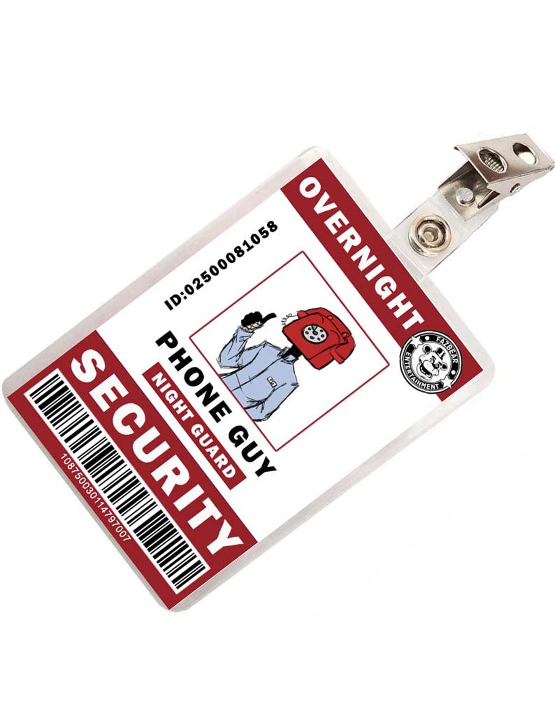 FNAF Five Nights at Freddy's Phone Guy Security Guard ID Badge Cosplay ...
