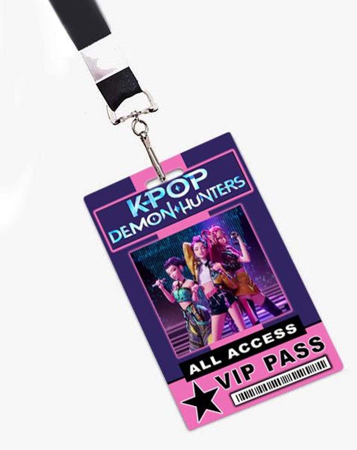 Kpop Demon Hunters VIP Pass ID Badge Lanyard PVC Cosplay Costume ...