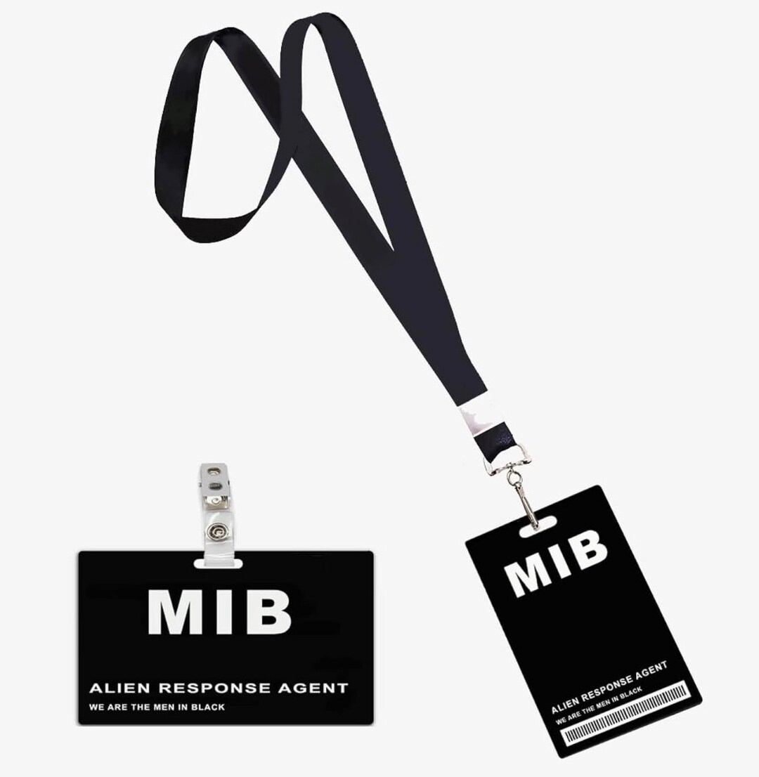 MIB Men in Black ID Badge Set of 2 PVC Card Lanyard Cosplay - Etsy