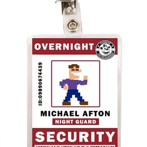 FNAF Five Nights at Michael Afton Security ID Badge Cosplay Costume - Etsy