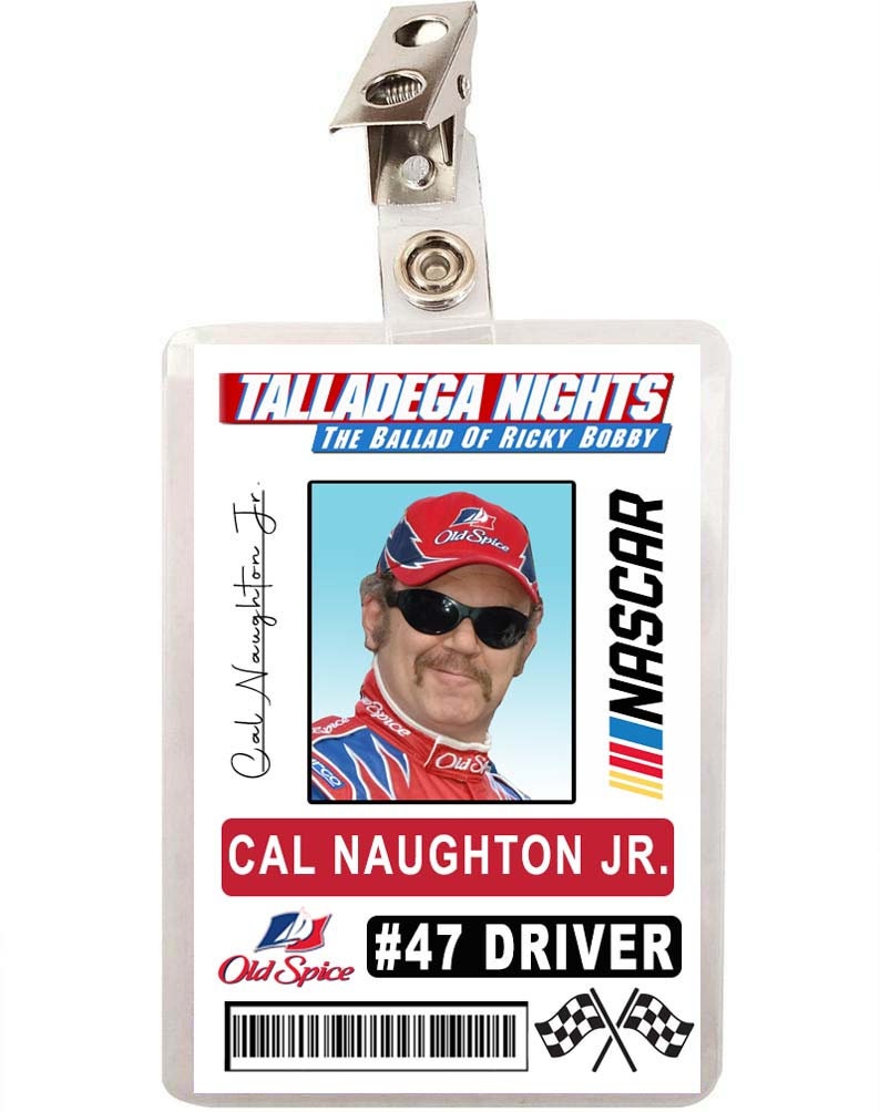 Talladega Nights Cal Naughton Jr Race Car Driver ID Badge - Etsy