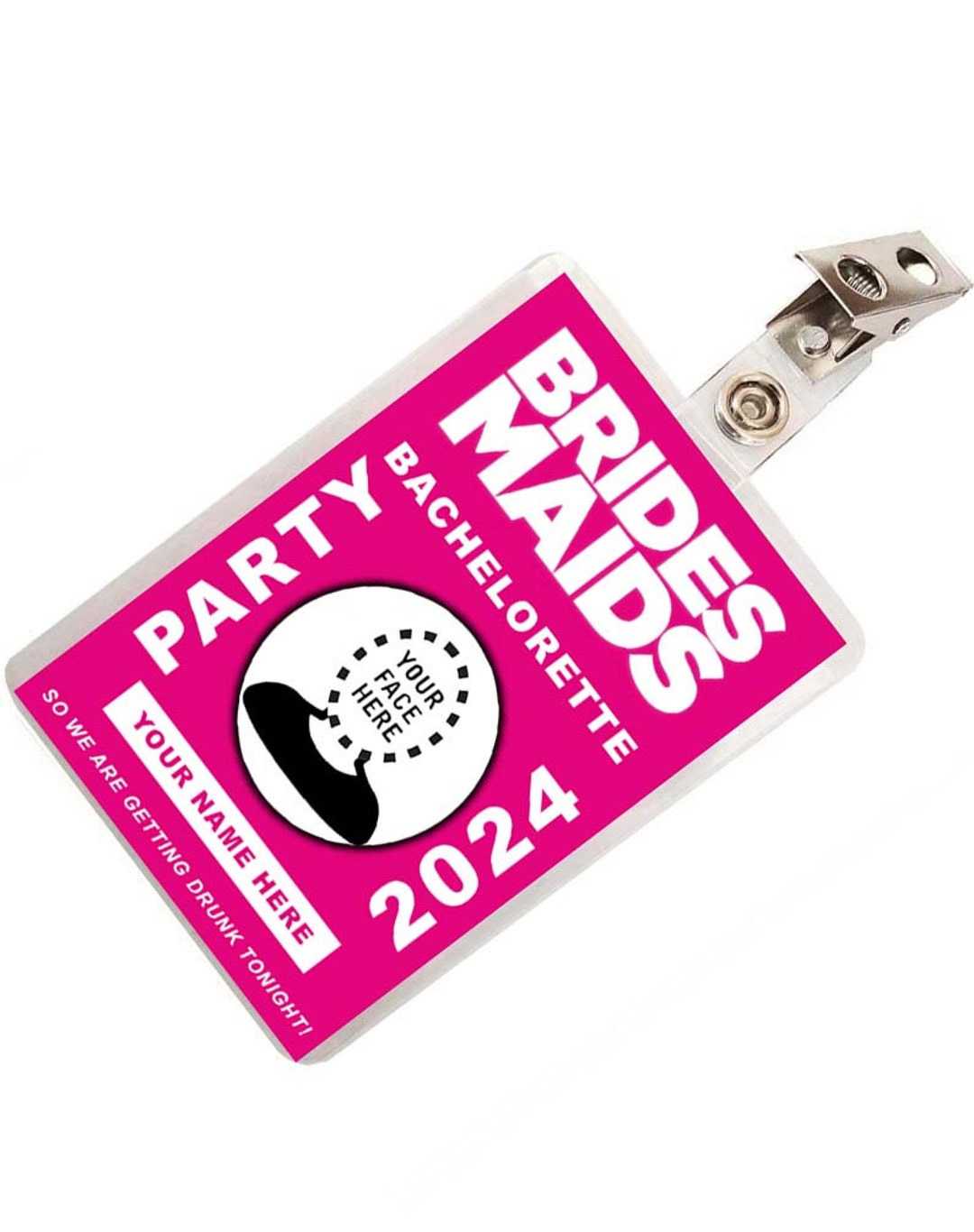 Custom Brides Maids Bachelorette Party ID Badge Costume Add Your Name ...