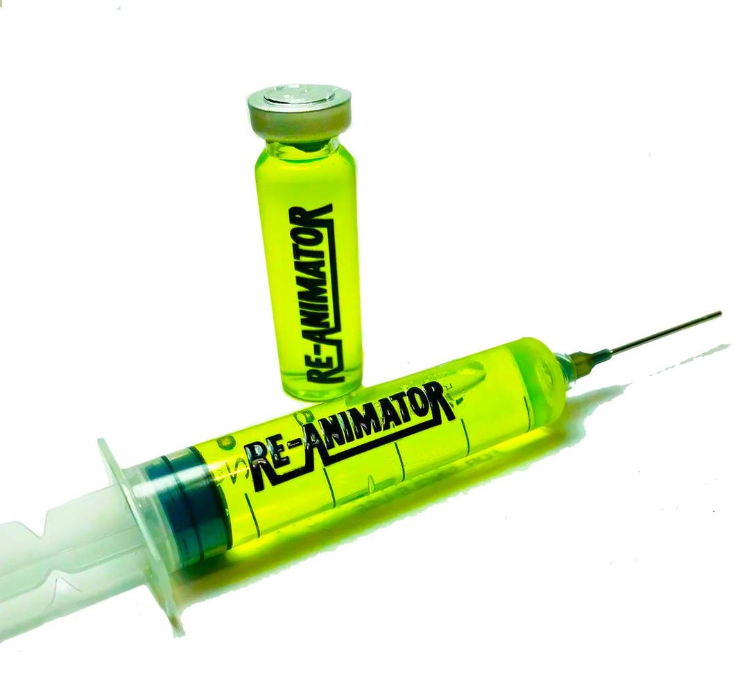 Re-animator 20ml Vial and Syringe Glows With Black Light Movie Prop ...